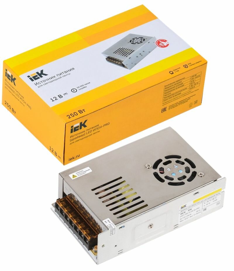 Драйвер LED ипсн-pro 250Вт 12 В блок - клеммы IP20 IEK