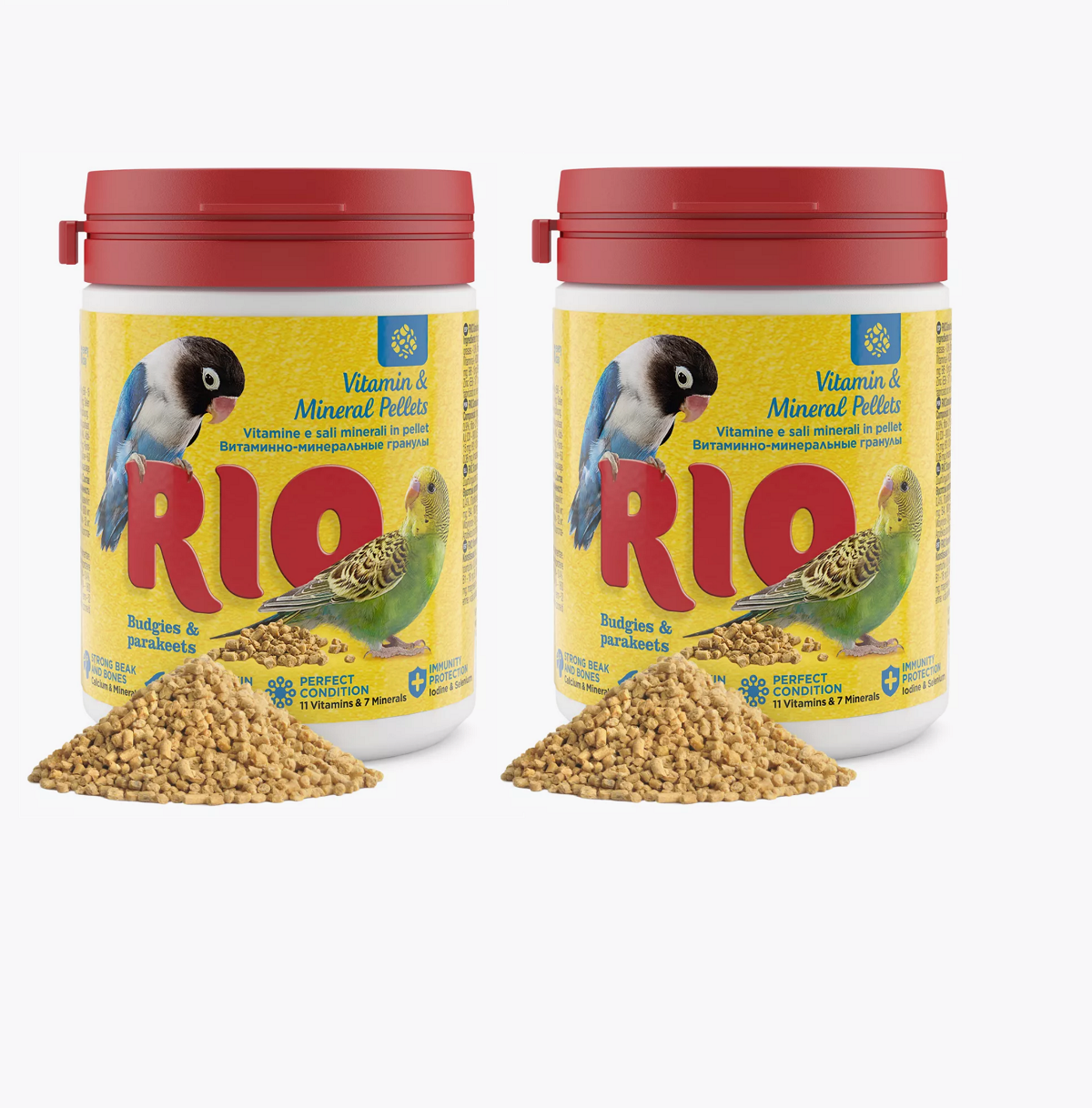 RIO Витаминно-минеральные гранулы для волнистых и средних попугаев 120г (2 штуки)