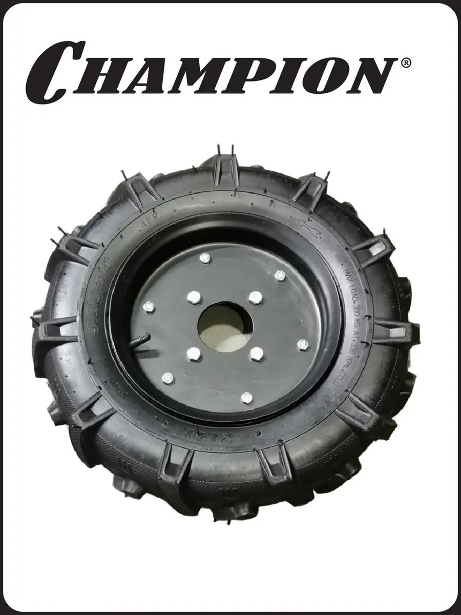 Колесо CHAMPION, левое, 4.0-10, для мотоблоков Champion BC1193, DC1163E