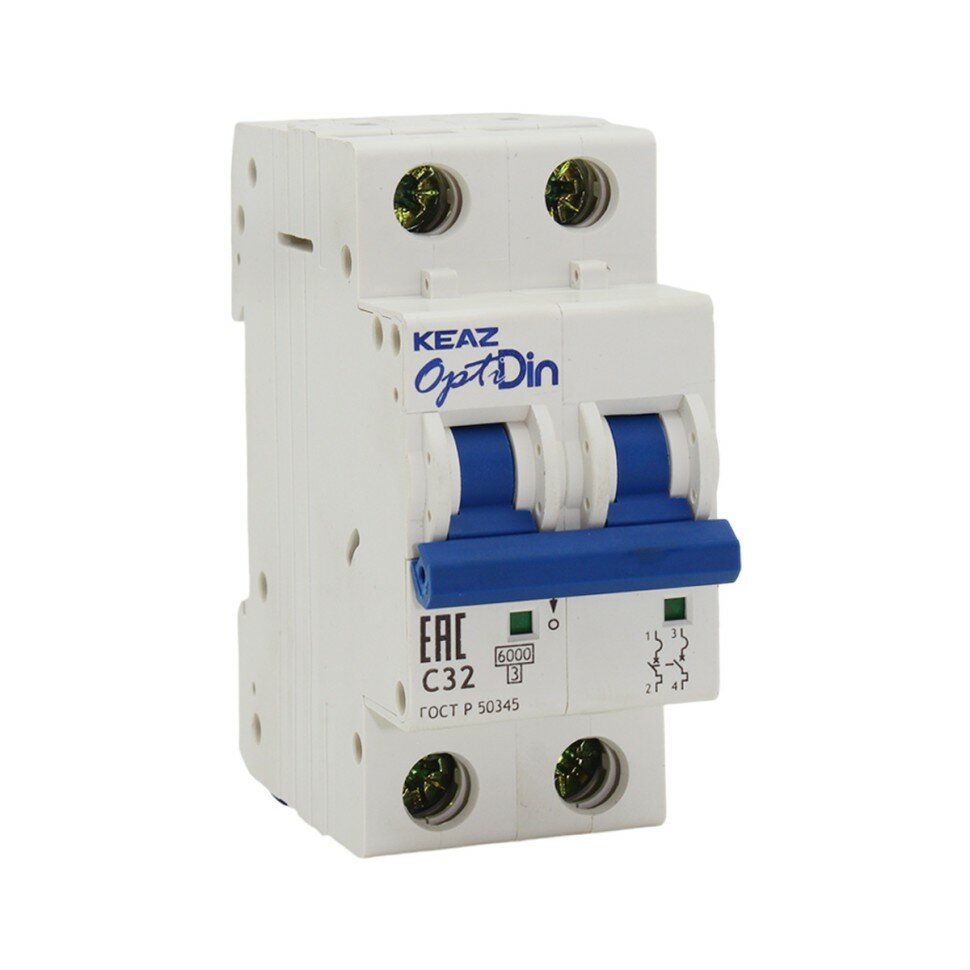 КЭАЗ BM63-2C32-УХЛ3 103680 Выключатель автоматический модульный 2P 32A (C) 6kA