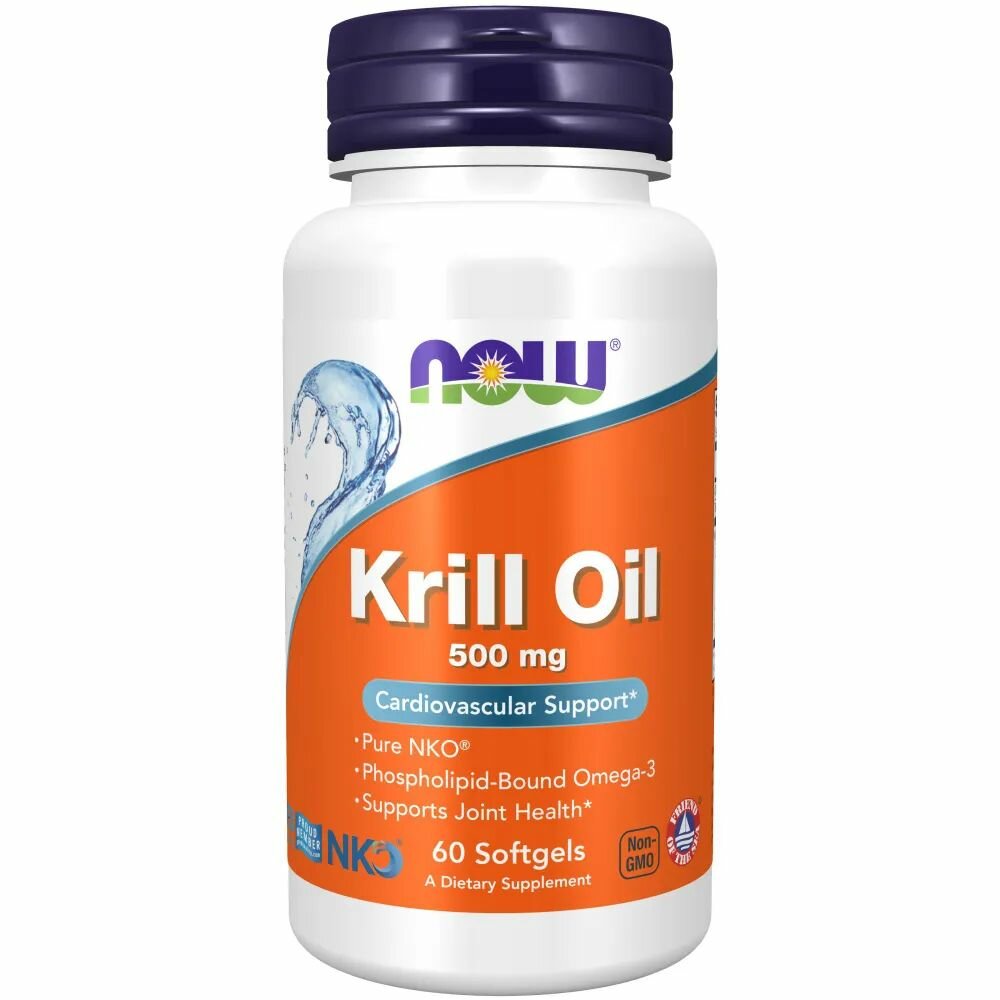 NOW Krill Oil 500 mg, масло криля, 60 капсул