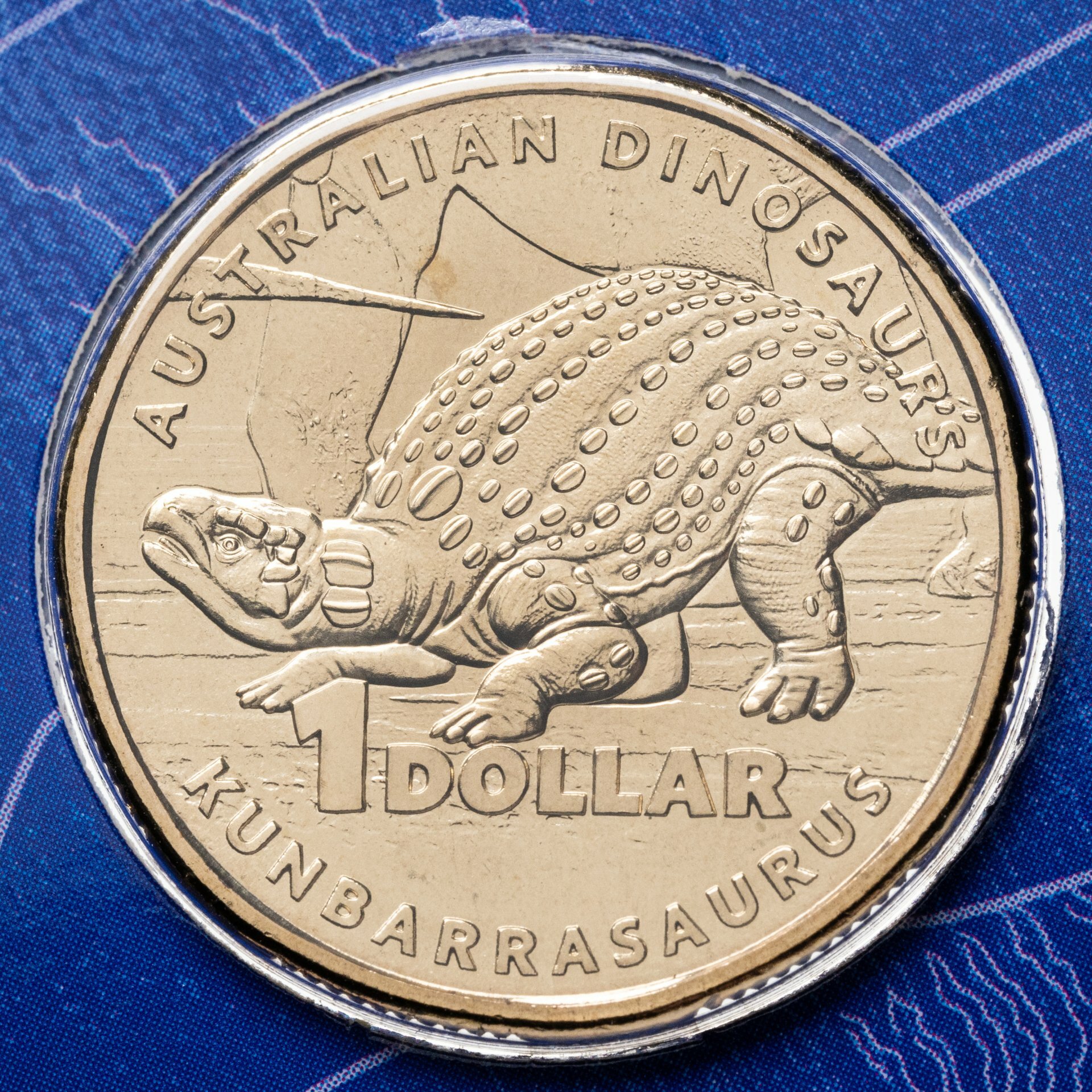 Австралия 1 доллар 2022 "Австралийские динозавры - Кунбарразавр" в буклете, Алюминиевая бронза, в сохранности UNC