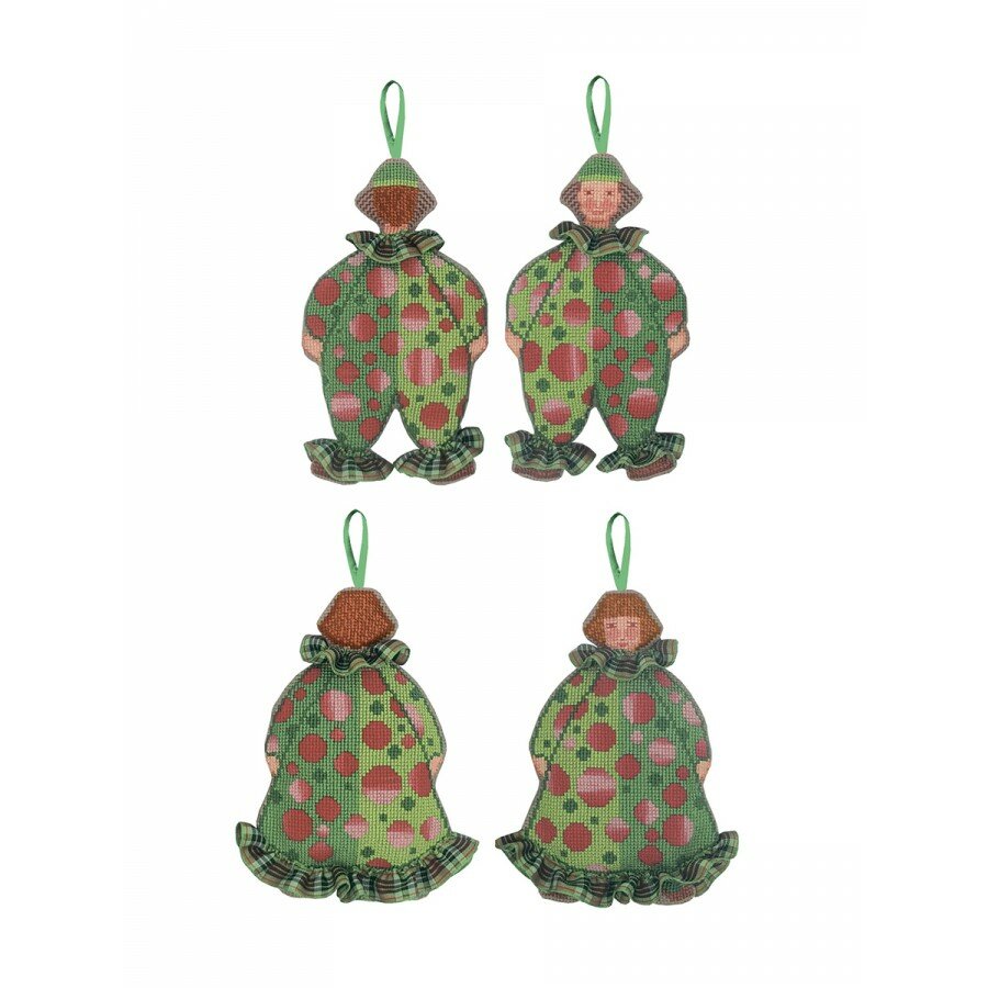 Набор для вышивания: Mister Clown in green tartan (Мистер Клоун в зеленом и тартановом)