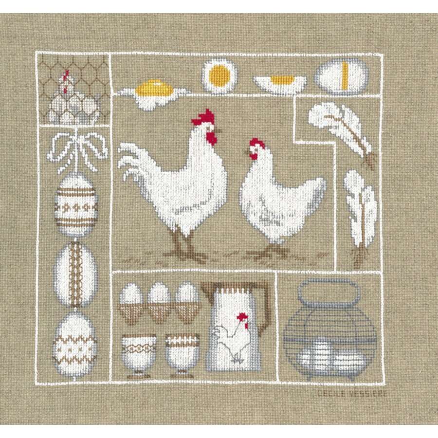 Набор для вышивания Poules Et ? ufs (Куры и яйца)