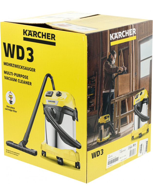 Строительный пылесос Karcher WD 3 P S V-17/4/20 желтый (1.628-190.0)