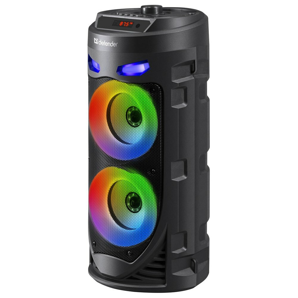 Колонка портативная DEFENDER Crashboom black (16Вт, bluetooth, Light, FM, USB, LED, AUX) (65085)