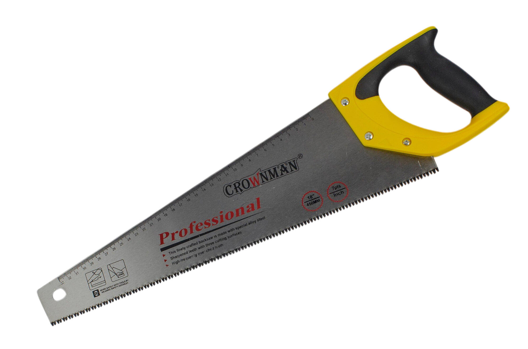 Ножовка по дереву CROWNMAN 450 мм арт. 0831718 для распила досок и бруса