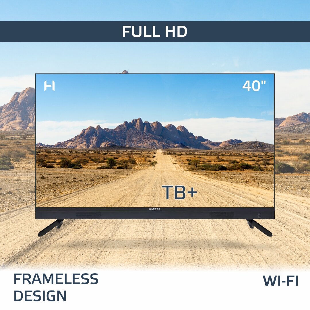 Телевизор HARPER 40F820TS / Full HD/ TV+/ Wi-Fi/ диагональ 40"/ 60 Гц / Гарантия 2 года, черный