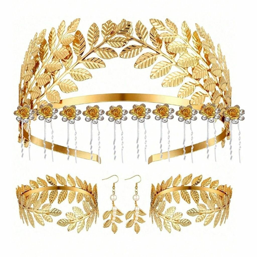 1 набор из 15 штук, браслетов для оголовья невесты греческой богини-набор оголовий с шестью листьями