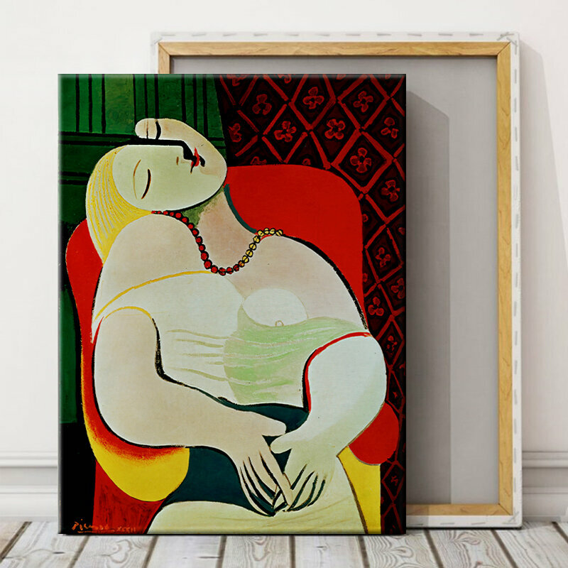 Картина на холсте 50х70 см "Пикассо, Сон сюрреализм", на стену для интерьера