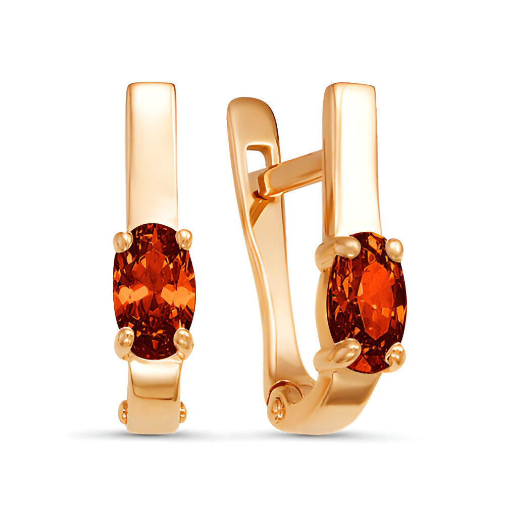 Серьги, красное золото, 585 проба, фианит