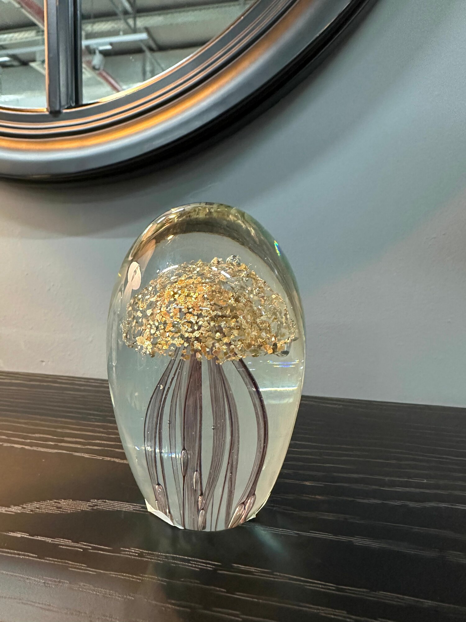 Сувенир стеклянный шар "Медуза" из плотного стекла 12 см