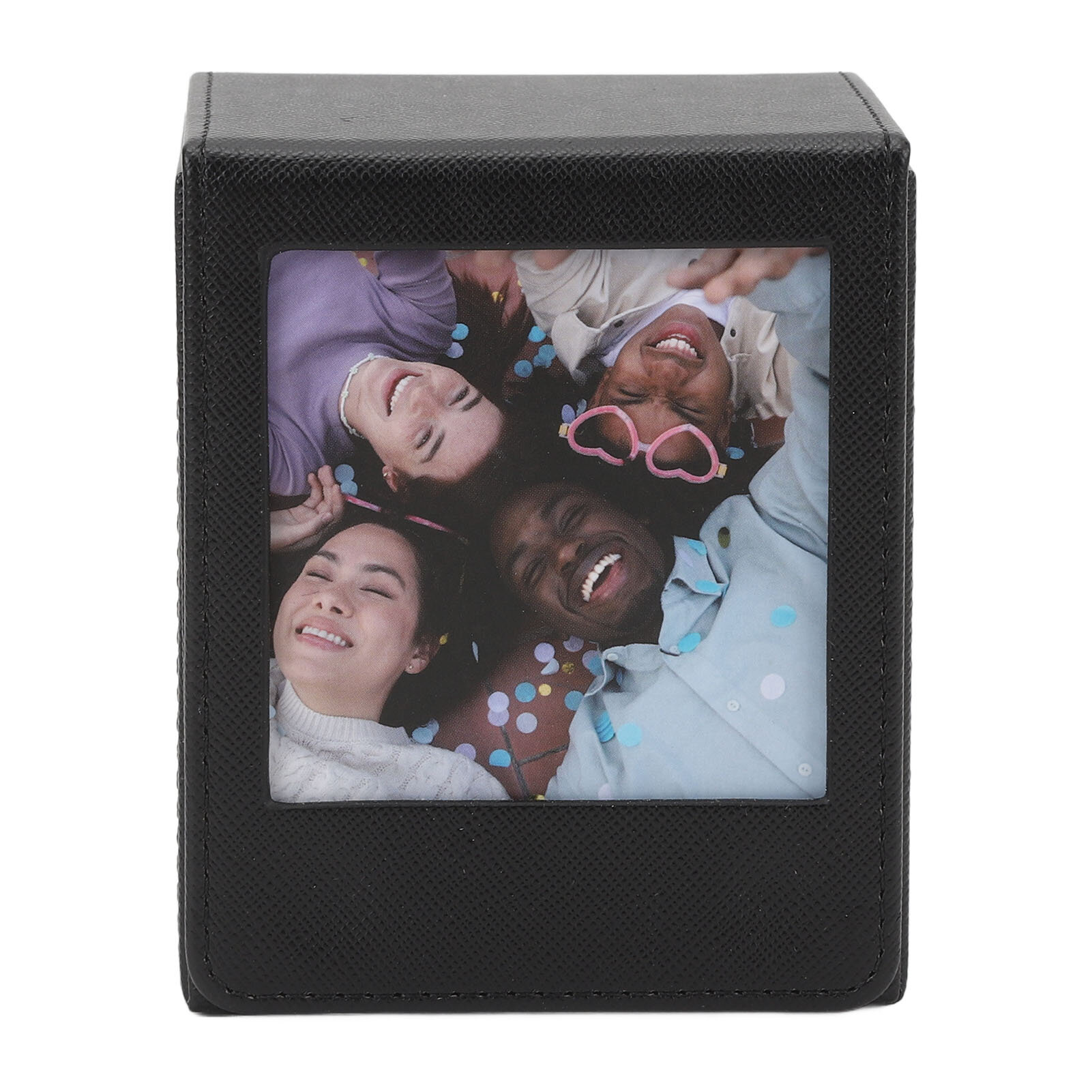 Ящик для хранения фотографий большой емкости с магнитной крышкой, контейнер для хранения фотографий из ПВХ для марок фотобанковских карт SQ, черный