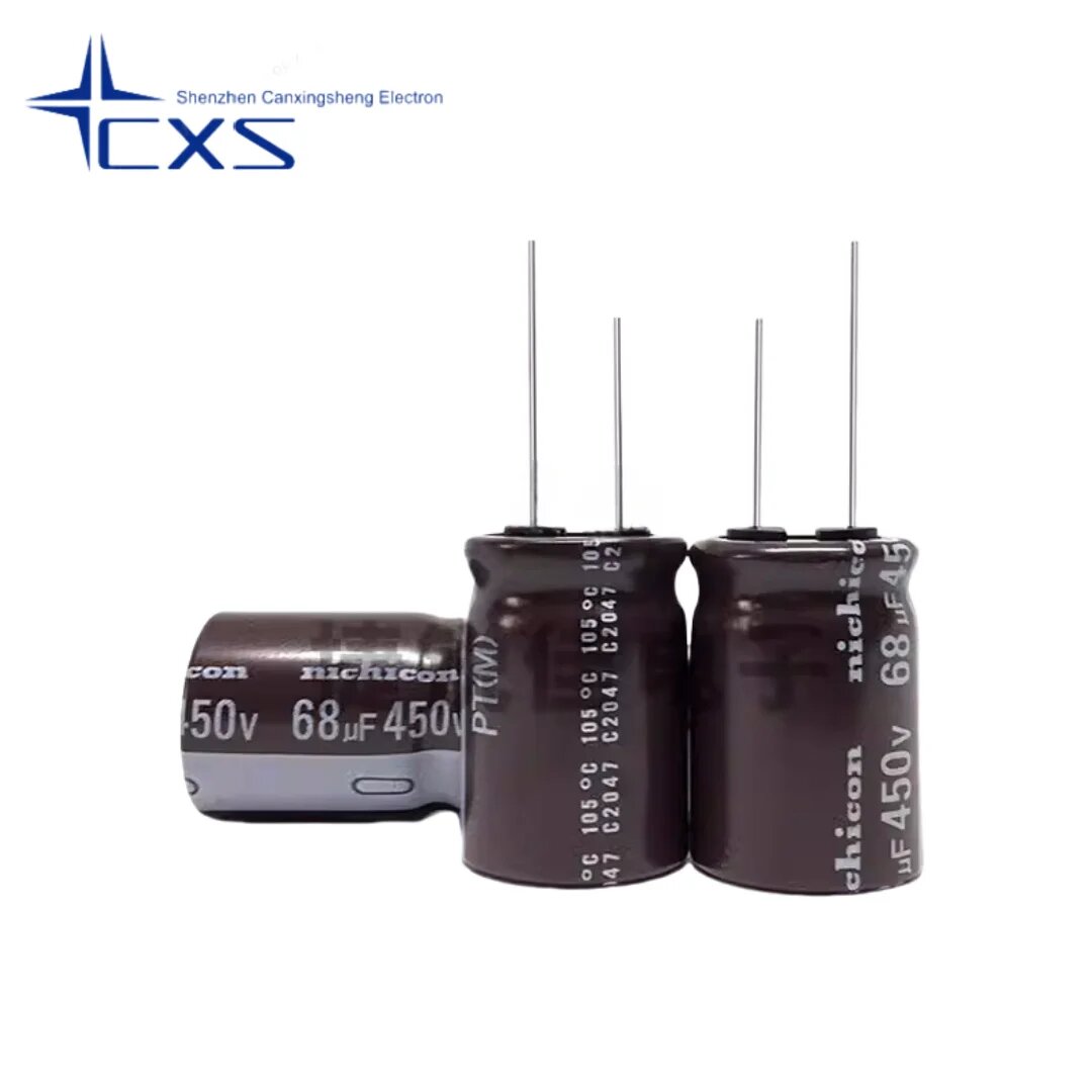 Оригинальные алюминиевые электролитические конденсаторы Nichicon 68UF450V 5pcs 68UF450V 18x25