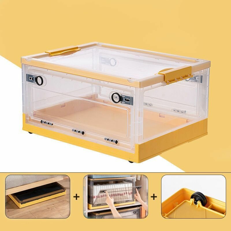 Складной пластиковый контейнер на колесиках / для домашнего и игрушечного хранения / объемы от 30 до 120 литров -lj