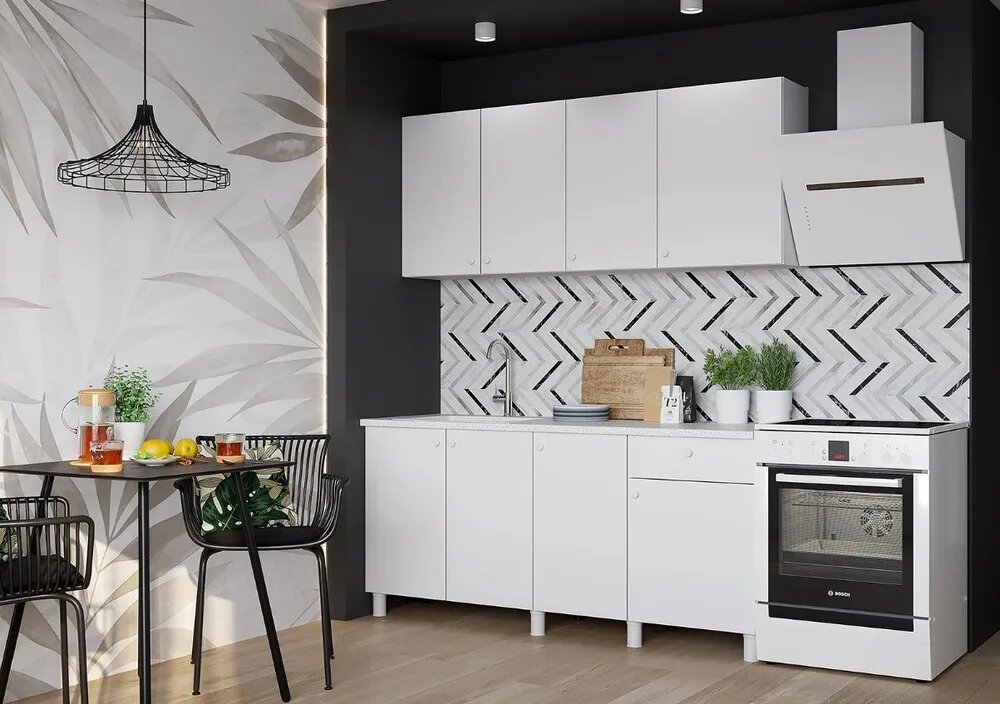 Кухня "POINT" 170 (Белый), 1700х2108х600 мм, Горизонт