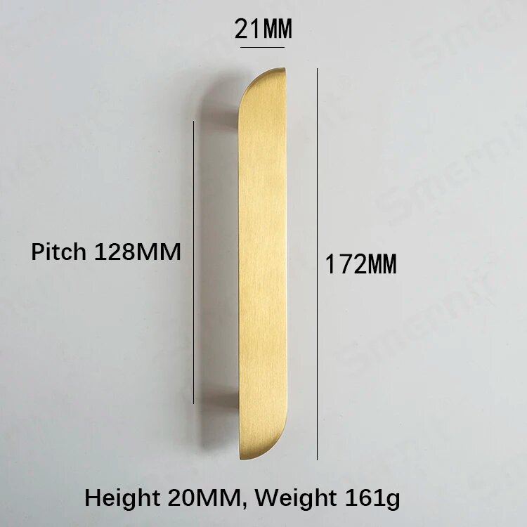 Ручки для мебели Smernit латунные Pitch 128mm Left