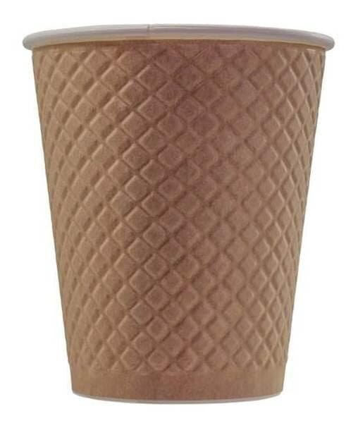 Стаканы одноразовые бумажные Waffle Крафт 2-слойный d 90 300 мл, туба: 25 шт.