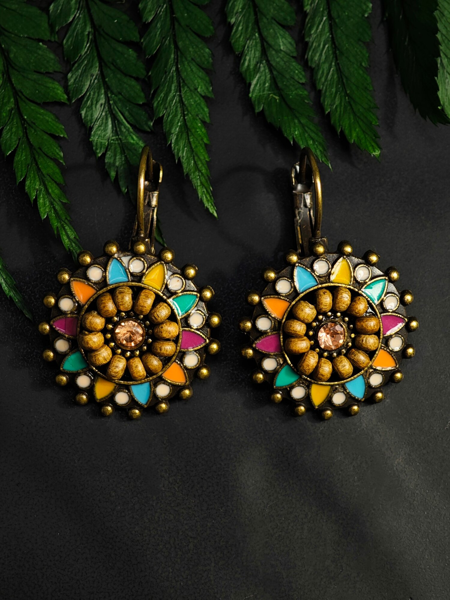 Серьги, эмаль, бирюза синтетическая