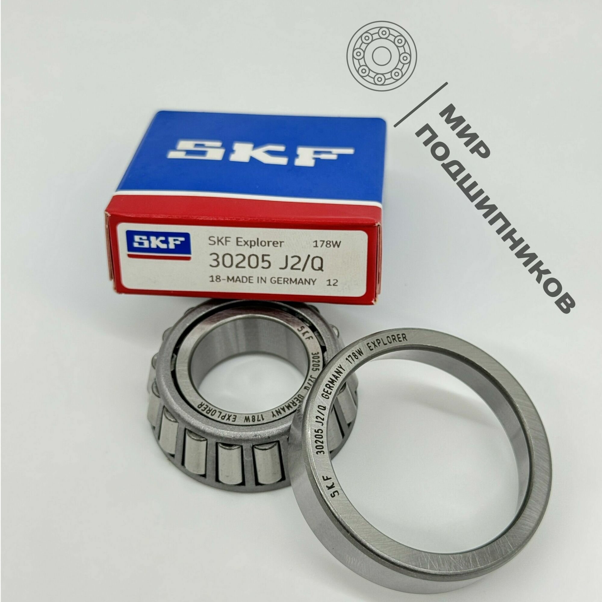 Подшипник SKF 30205 J2/Q 7205 (25x52x16,25) КПП Nissan PF1/PK1, Renault Узлы подвески (Honda, Toyota, Mazda)