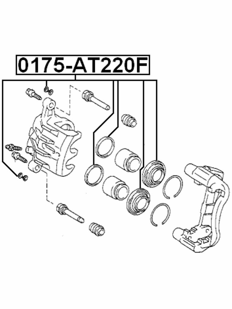Ремкомплект суппорта тормозного переднего (на одну сторону) TOYOTA 0175-AT220F FEBEST.