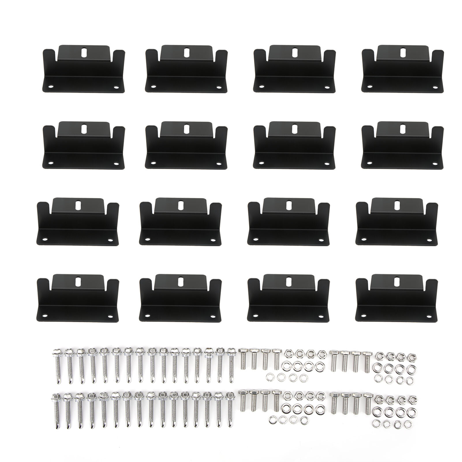 4 комплекта алюминиевых Z-образных кронштейнов для крепления солнечных панелей, черные, для автодомов, лодок и кемперов.