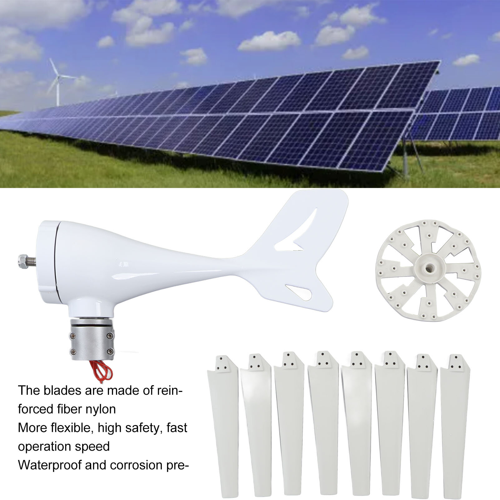 Ветрогенератор мощностью 500 Вт с контроллером MPPT, 8 лопастей, ветрогенератор для дома на колесах, лодка, номинал 24 В