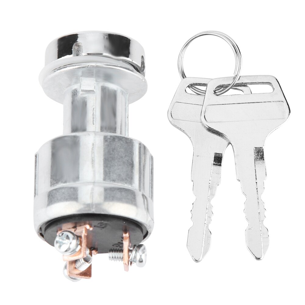 Цилиндр Замка Зажигания, Ключ-Стартер Из Цинкового Сплава с 3 Клеммами для Автомобиля 12V 24V, Мотоцикла, Лодки