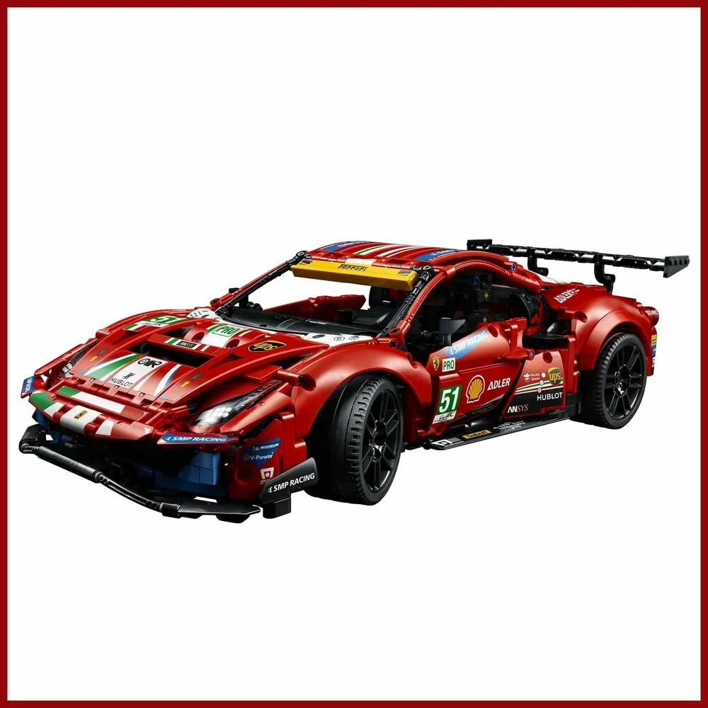 Конструктор LX Техника "Ferrari 488 GTE", 1677 деталей совместим