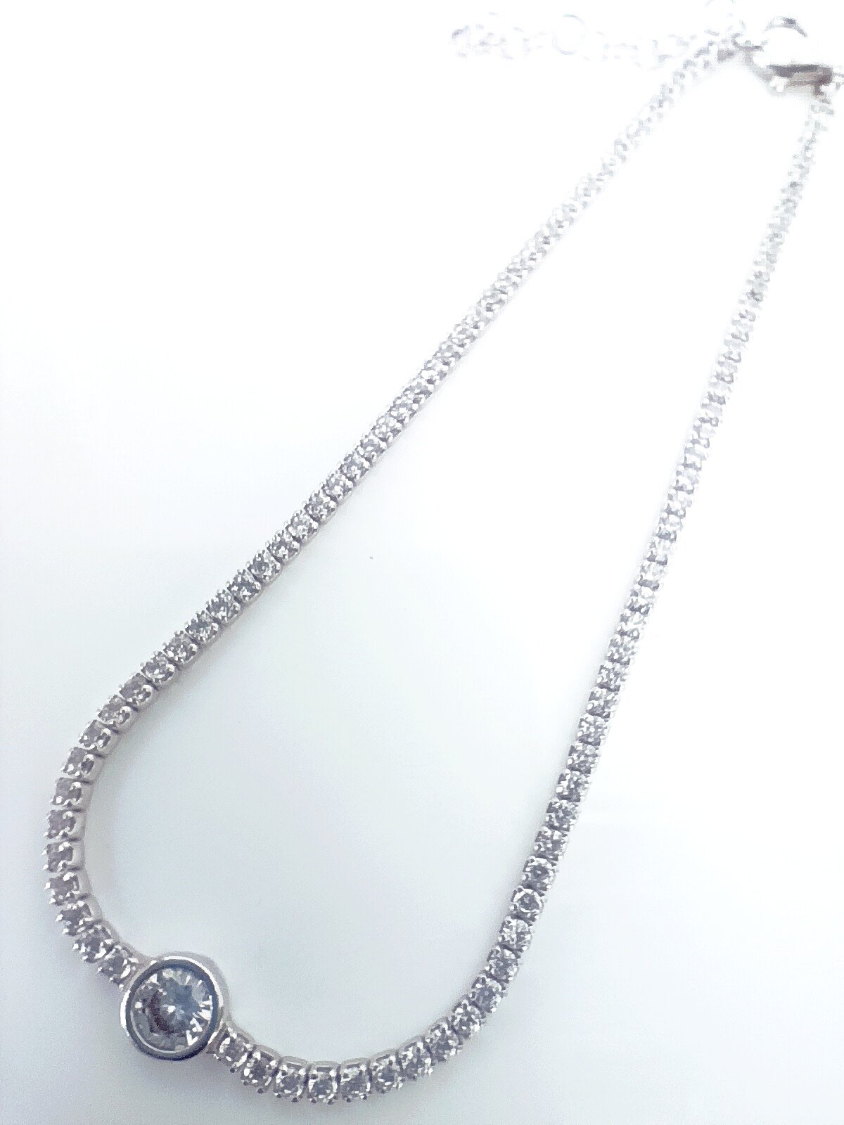 Глидерный браслет, серебро, 925 проба, родирование, циркон