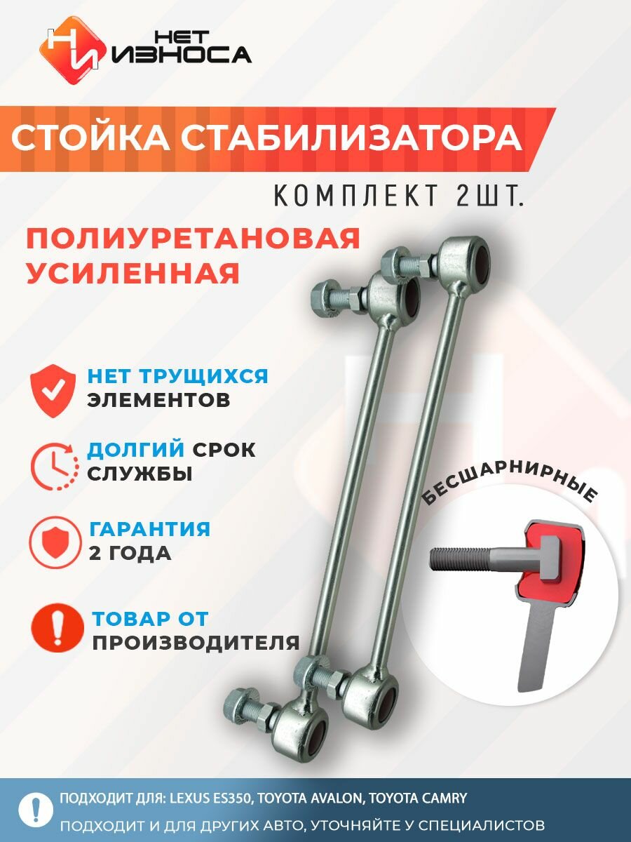 Стойки стабилизатора полиуретановые усиленные NL048 (комплект 2 штуки) Lexus ES350, Toyota Avalon, Toyota Camry