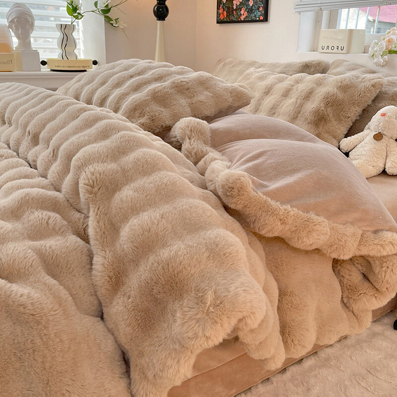 Комплект постельного белья Butterfly-Textile, молочный флис, 1.5м