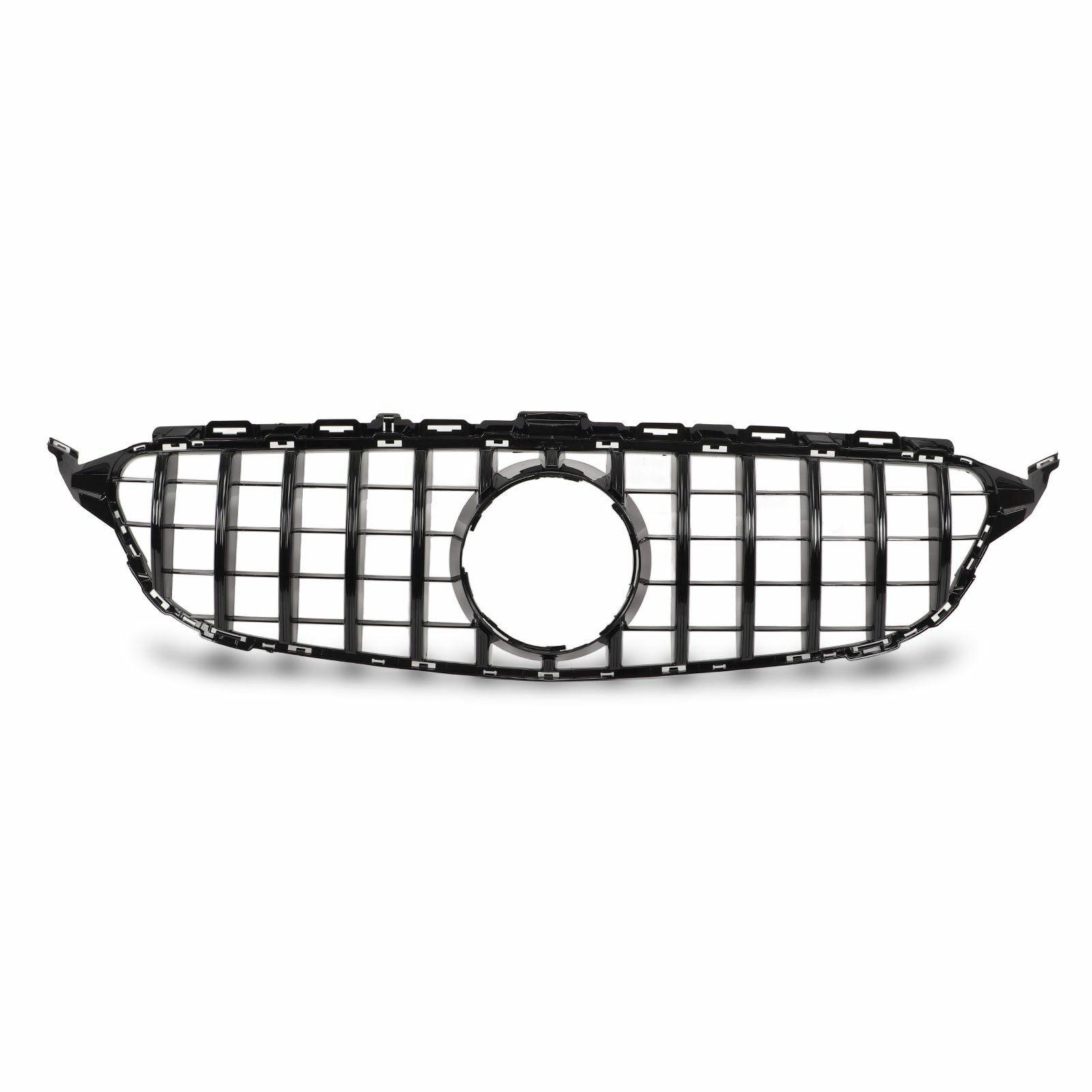 Решетка радиатора For Panamericana GT Style замена для Mercedes Benz C Class W205 C205 S205 PreFacelift 2015-2018 (глянцево-черная)
