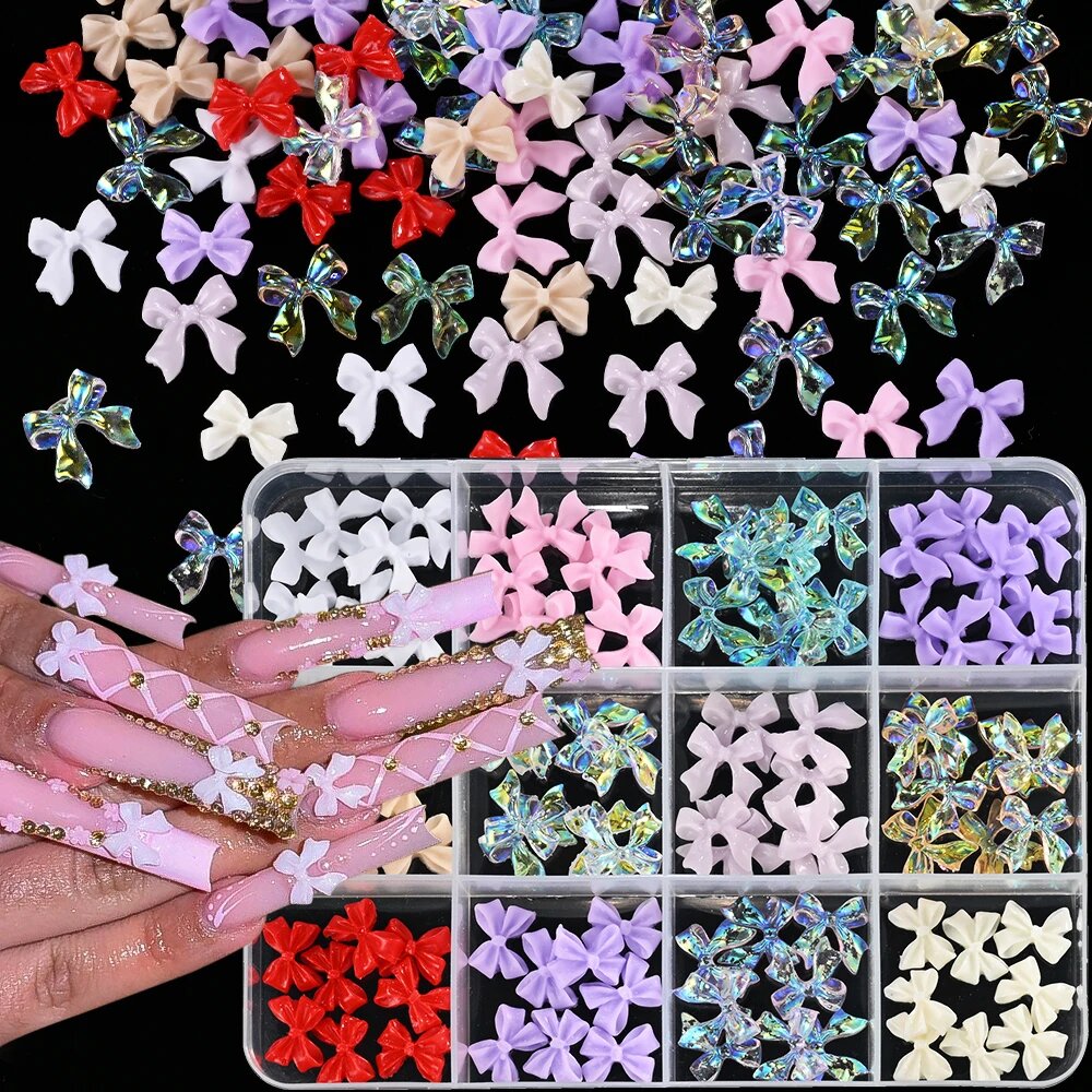 3D украшения для ногтей бантиками, 12шт, Цвет: ZB119-2