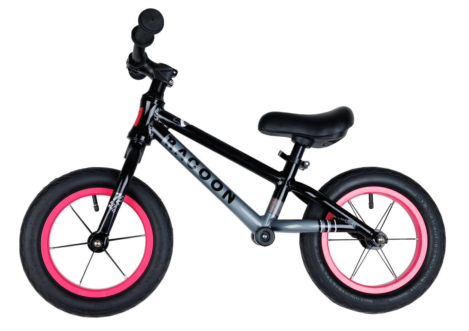 Беговел детский Tech Team "Racoon", от 90 до 130 см - Black/Pink