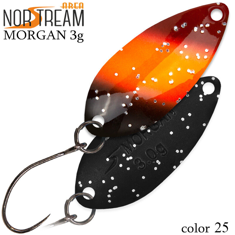 Блесна колеблющаяся на форель, щуку, окуня/ колебалка для летней и зимней ловли хищных рыб. Norstream MORGAN 3 г цв. 25
