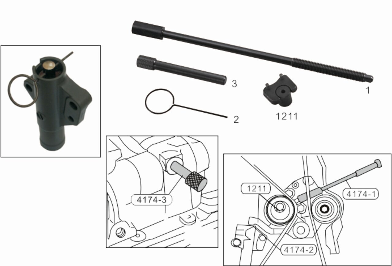 Фиксатор ГРМ и натяжного устройства (HYUNDAI, MITSUBISHI) JTC-4174