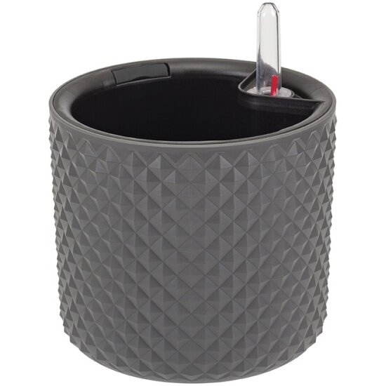 Кашпо Idea фасет D280мм с вставкой и с автополивом М 3238 Графитовый