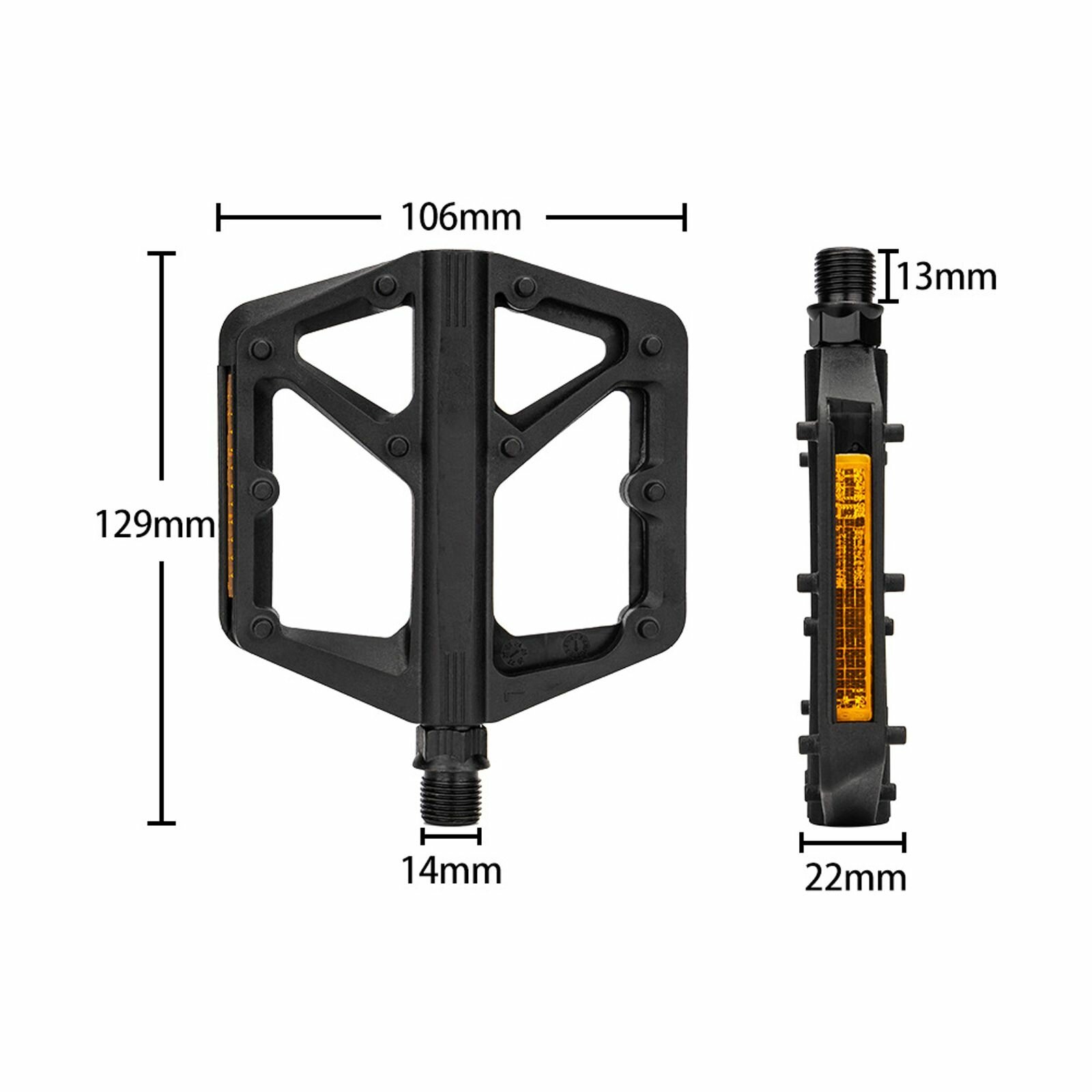 Широкие плоские педали для велосипедов с подшипниками легко устанавливаются