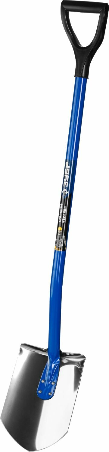 Штыковая лопата ЗУБР Артель-НС, 280x190x1200 мм, 2 мм полотно, нержавеющая сталь, закалённое, стальной черенок 4-39406_z02