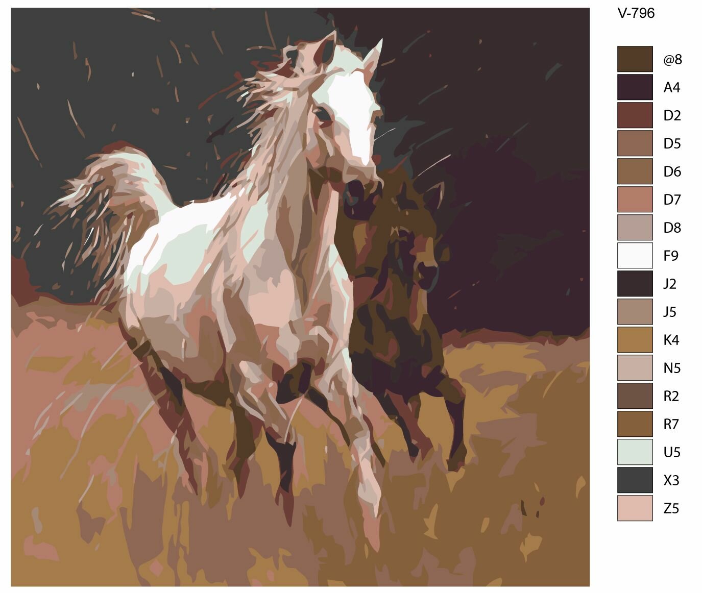 Картина по номерам V-796 "Лошади" 70x70