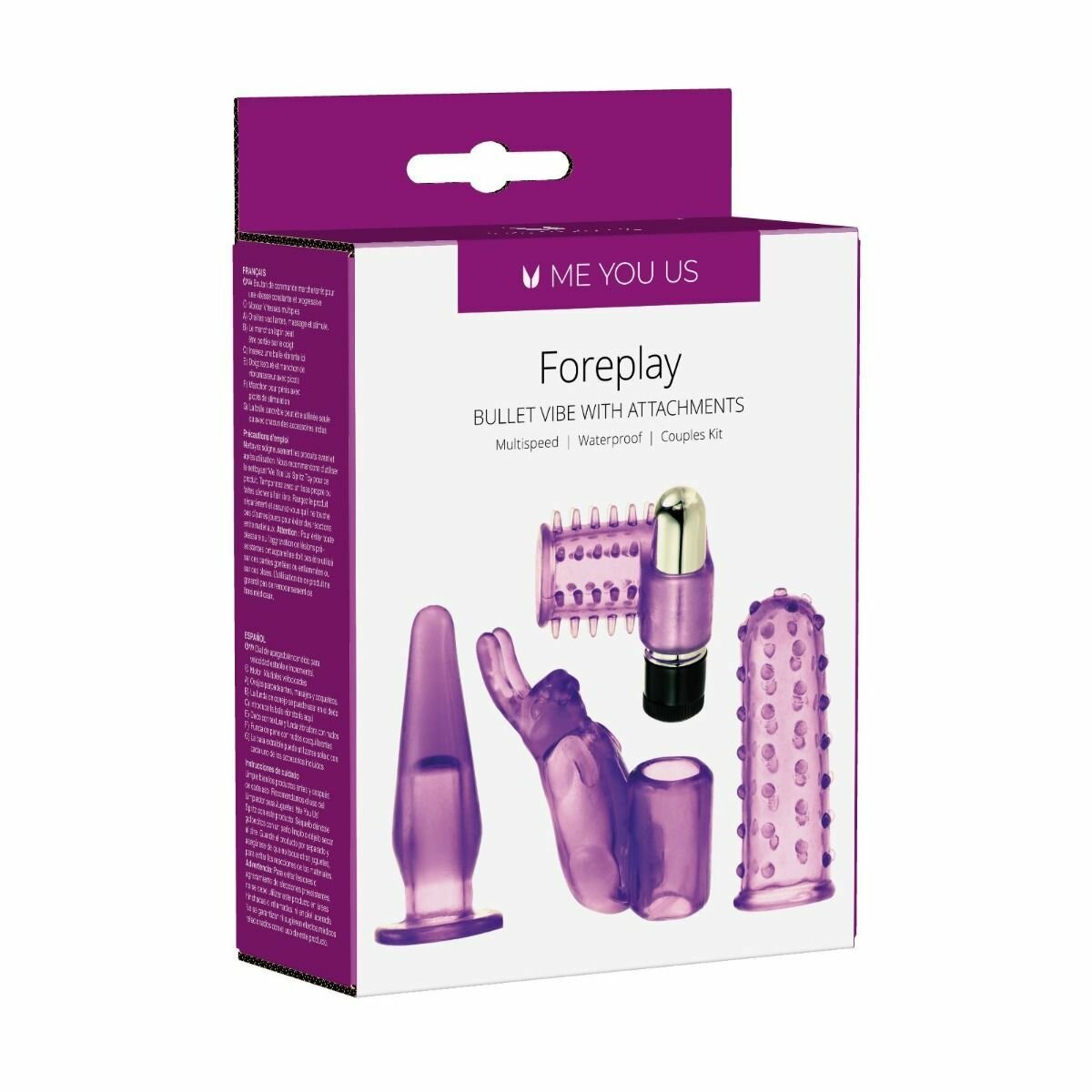 Вибромассажер для пар в наборе с насадками Me You Us Foreplay Couples Kit