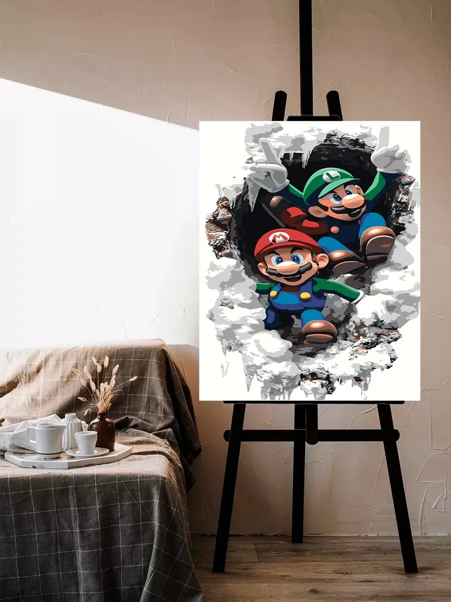 Картина по номерам Super Mario Видеоигра Марио Фильм