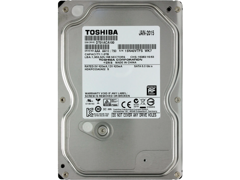 Жесткий диск SATA-III 1TB DT01ACA100 Desktop 4KN (7200rpm) 32Mb 3.5"