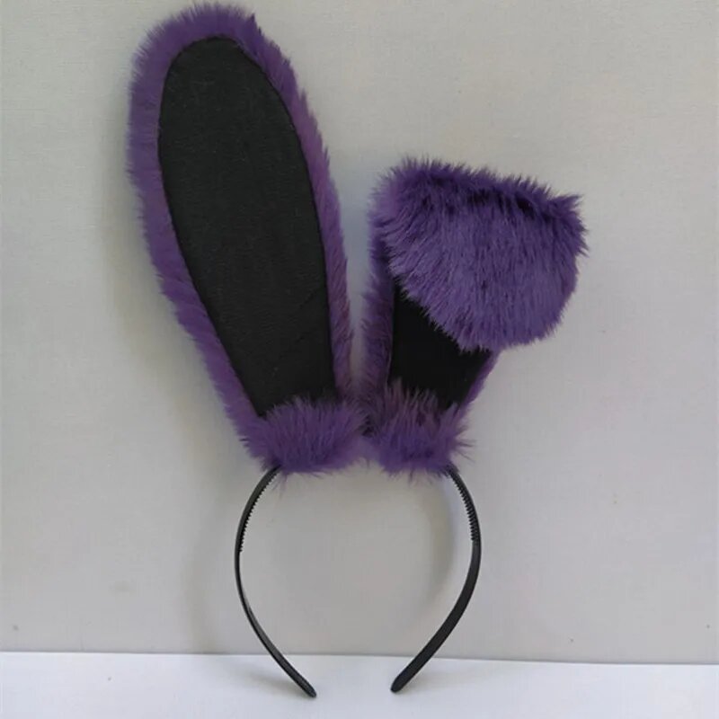 Фиолетовый плюшевый обруч-ушки кролика Фиолетовый, C