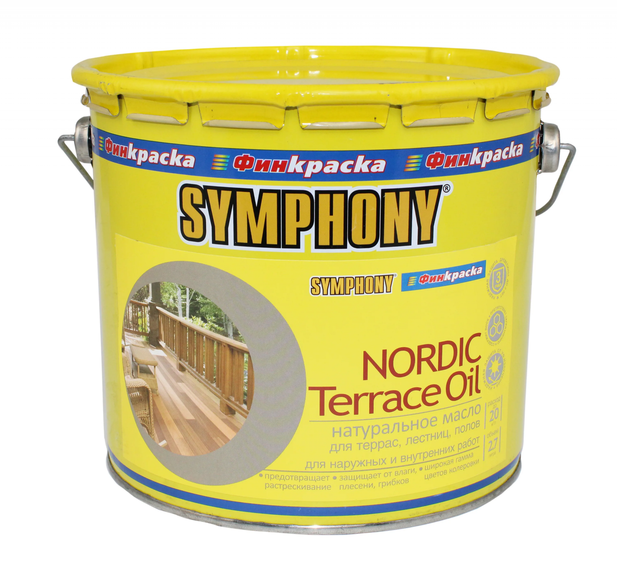 Масло SYMPHONY NORDIC Terrace Oil по деревянным поверхностям 2,7л