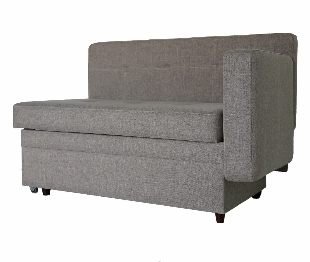 Диван-трансформер "Крокус" беж, рогожка китон-04, 125 x 67 x 88 см. кухонный, со спальным местом еврокнижка 200x60