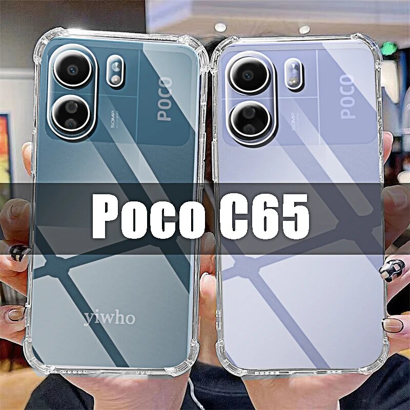Прозрачный мягкий чехол для телефона Poco C65 для Xiaomi Poco Poxo Pocco Poko C65 C 65, защитная задняя крышка, прозрачная 6,74 "2310FPCA4G