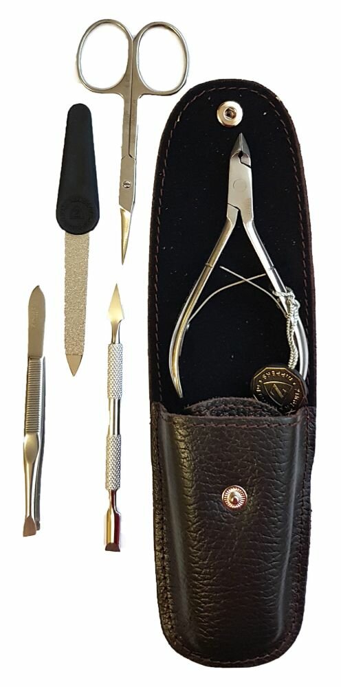 Маникюрный набор Zinger MS-Z2 S-N, 5 предметов, темно-коричневый