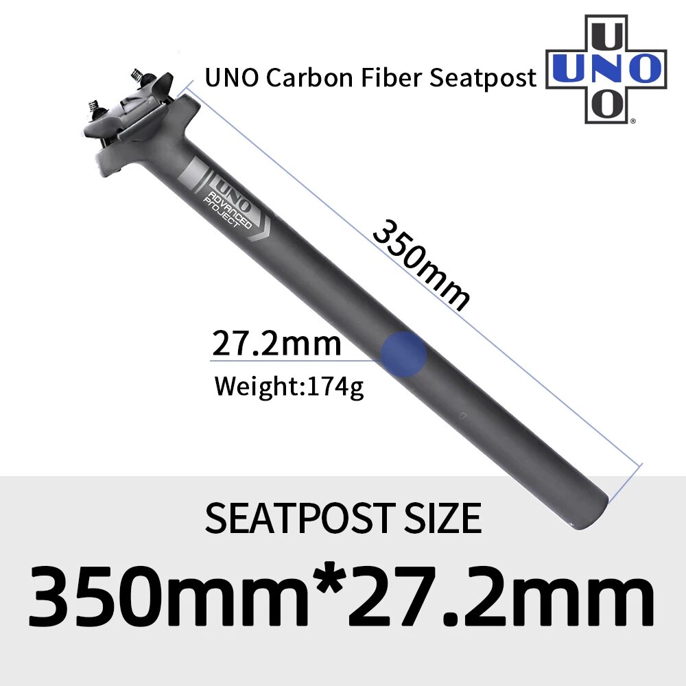 UNO Карбоновый подседельный штырь 27.2x350mm, черный